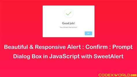 Display Beautiful And Responsive Alert Confirm Prompt Dialog Box In Javascript Youtube