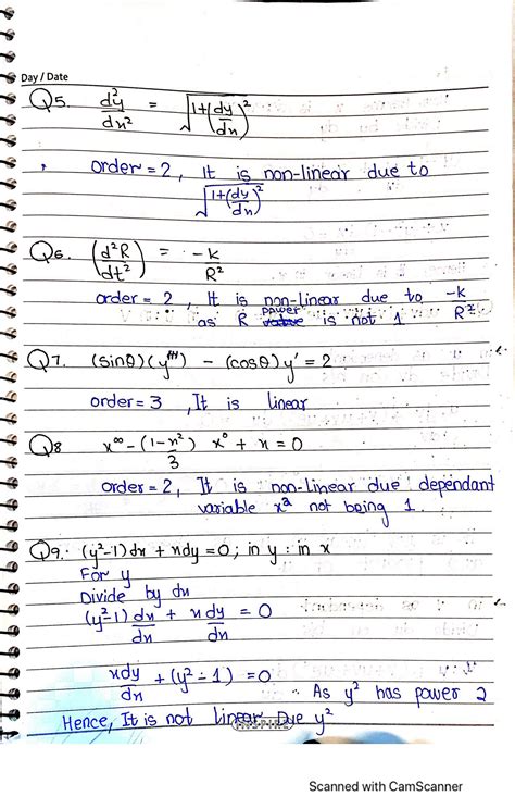 SOLUTION Differential Equation Full Notes Studypool