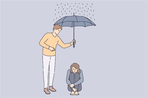 도움의 손길과 지원 개념 프리미엄 벡터