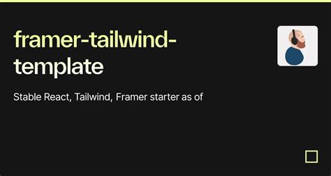 Framer Tailwind Template Codesandbox