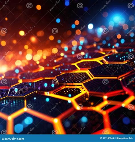 representation of digital blockchain with glowing energy data