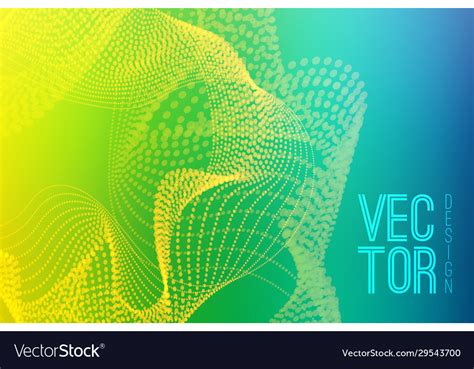 Abstract Background With Dynamic Particle Waves Vector Image