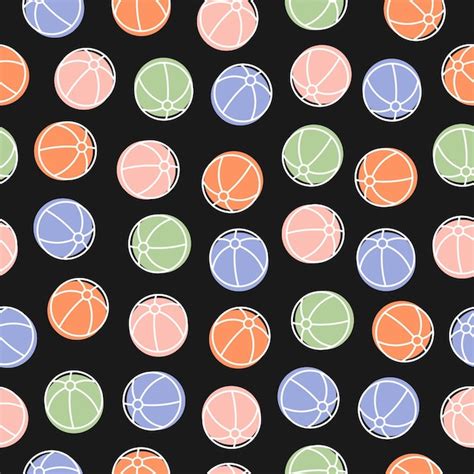 Premium Vector Seamless Pattern With Colorful Beachball