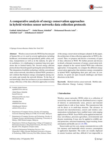 Pdf A Comparative Analysis Of Energy Conservation Approaches In Hybrid Wireless Sensor