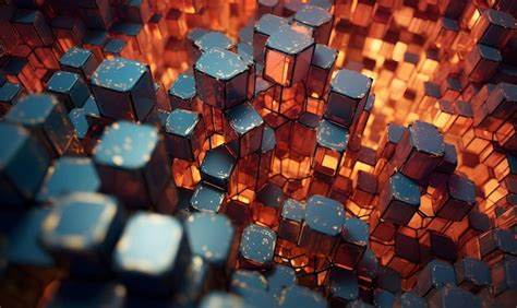 Premium Photo Cubic Cell Microscopic Photo Design Background