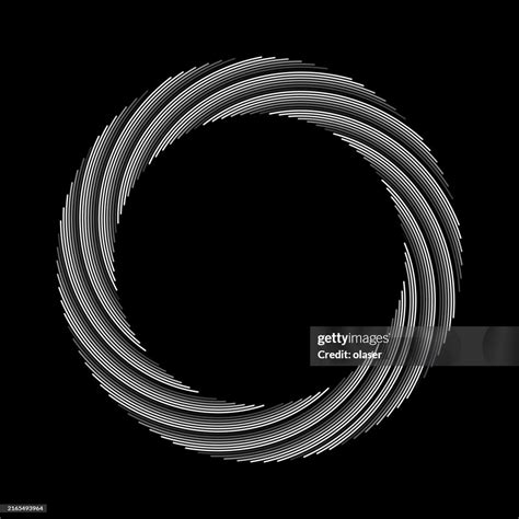 Circular Line Pattern On Black Background High Res Vector Graphic