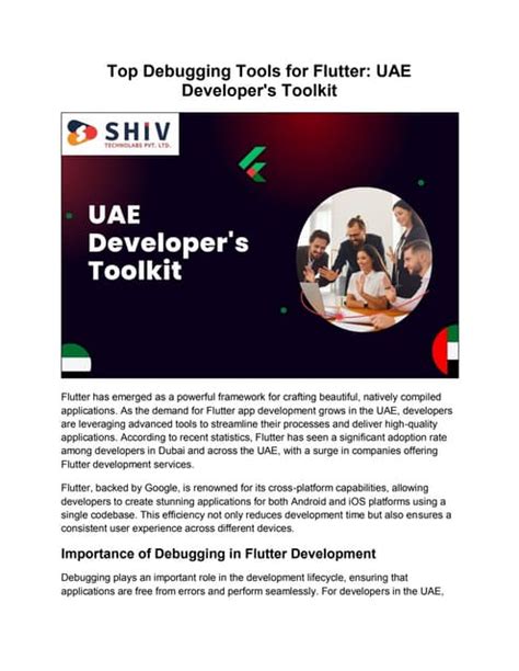 Uae Developers Guide To The Best Debugging Tools For Flutter Pdf
