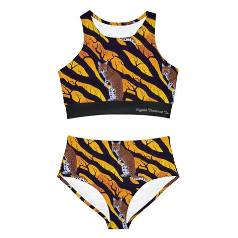 Bikini Swimsuit Cat Bikini Set Exercise Bra Top Young Girls Bikini