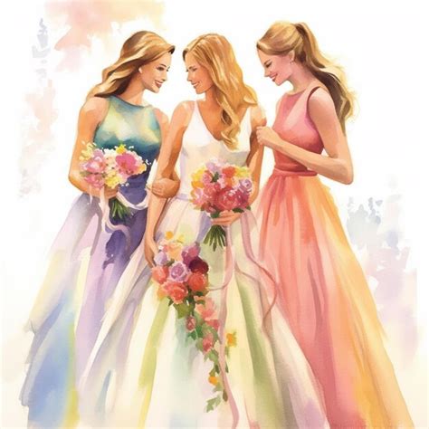 Premium Ai Image There Are Three Women In Dresses That Are Standing