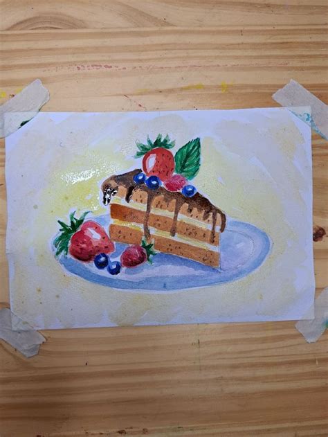 Рисуем вкусный торт