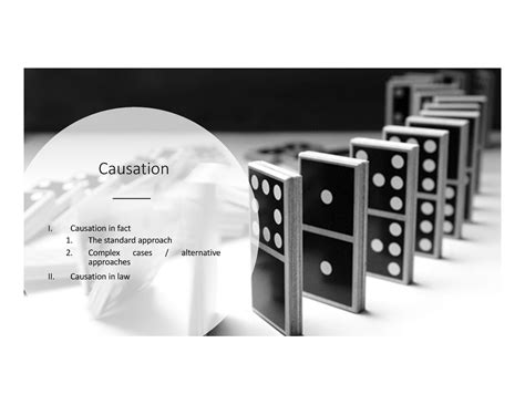 Causation Slides Causation I Causation In Fact 1 The Standard Approach 2 Complex Cases