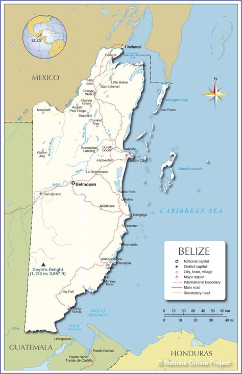 Political Map Of Belize Nations Online Project