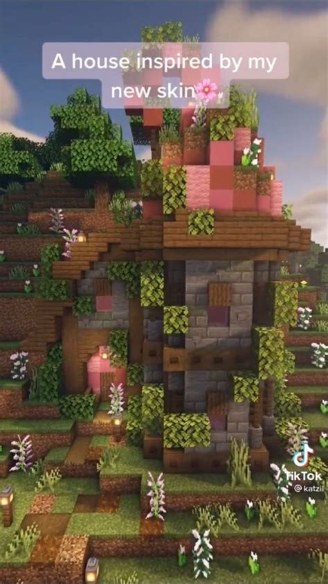 Cute Minecraft Builds Pink Asethetic In 2023 Minecraft Cottage