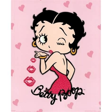 Betty Boop Pink Kiss Laminated Poster 16 X 20