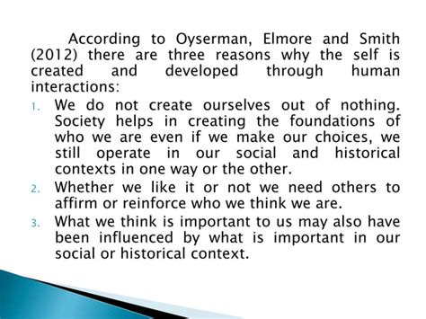 The Self As Cognitive Construct Pptx