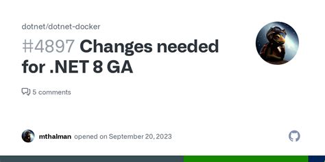 Changes Needed For NET 8 GA Issue 4897 Dotnet Dotnet Docker GitHub