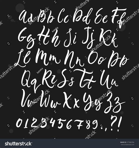 Vektor Stok Calligraphic Vector Script Font Handwritten Brush Tanpa