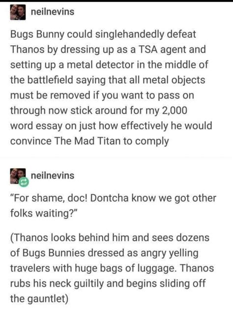 Bugs Bunny Thanos 9gag