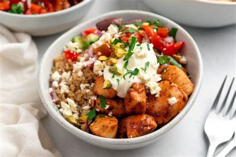 Chicken Quinoa Bowl Mediterranean Style