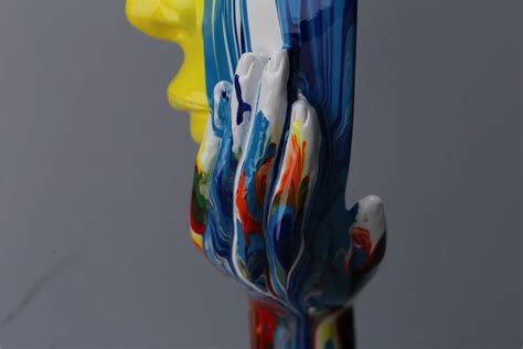 창의적인 페인트 다채로운 여성 얼굴 조각상 장식 홈 와인 캐비닛 사무실 장식 책상 장식 공예 Goldensdream