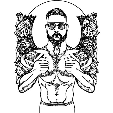 Sexy Man Coloring Page Creative Fabrica