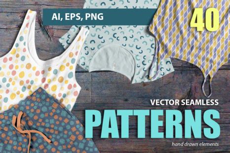 Vector Seamless Patterns On Yellow Images Creative Store