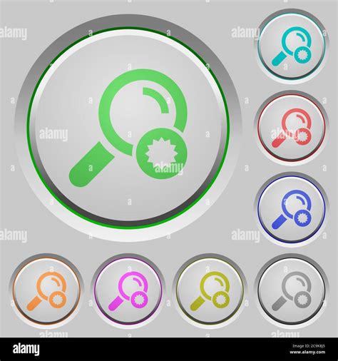 Trusted Search Color Icons On Sunk Push Buttons Stock Vector Image