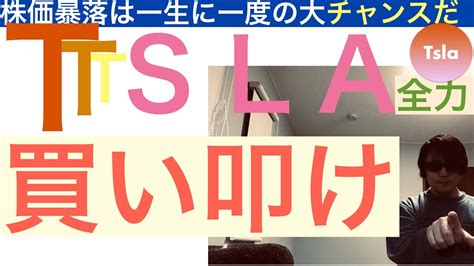 TSLAテスラ株 買い叩け全力 株価暴落は一生に一度のバーゲンセールだ買いまくれ YouTube