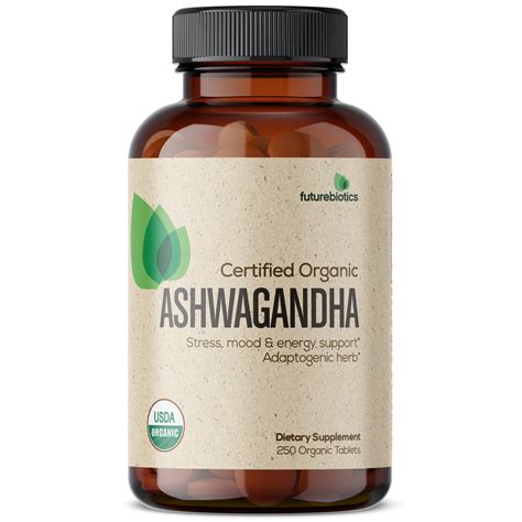 Certified Organic Ashwagandha 2100 Mg Per Serving Futurebiotics