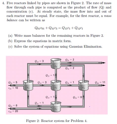 Solved 4 Five Reactors Linked By Pipes Are Shown In Figure