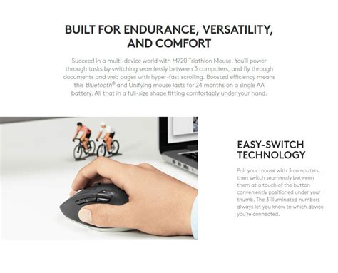 Logitech M Multi Device Dual Mode Wireless Mouse Black