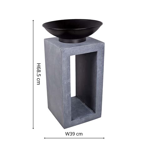 Fire Pit And Square Console Cement Dunelm