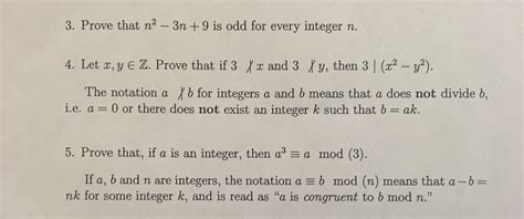 Solved Prove That N2 3n 9 Is Odd For Every Integer N