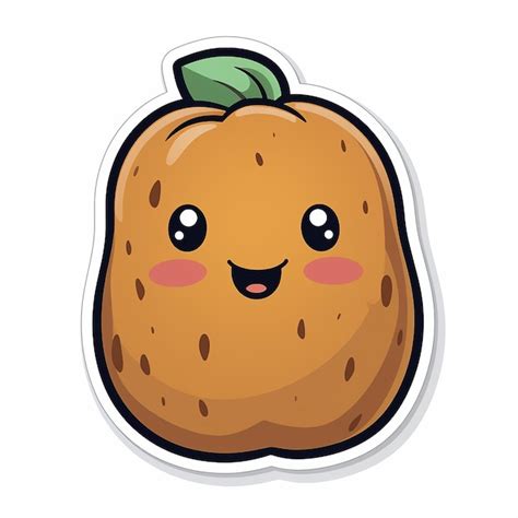 Premium Photo Potato Sticker With White Background