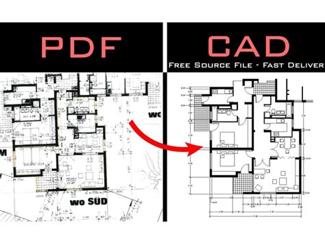 Autocad Dwg Converted From Pdf Image Or Sketch Drawing Upwork
