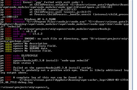 Npm Install Error On Win Issue Justadudewhohacks Opencv Nodejs Github