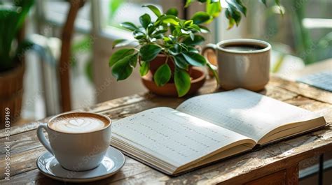 Planner Concept Desktop Calendar 2024 And Cup Of Coffee Place On Office Desk Calender And