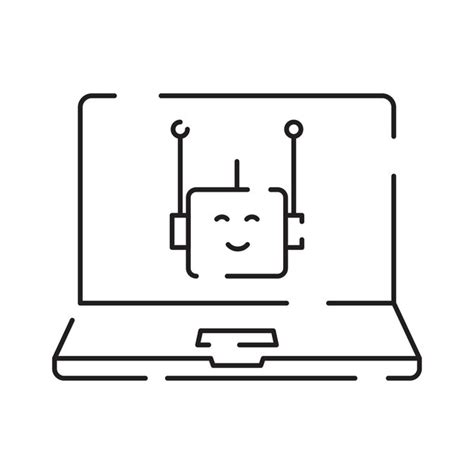 Icon De Robot Icon De Chatbot Bot Souriant Mignon Signe De Robot Vector