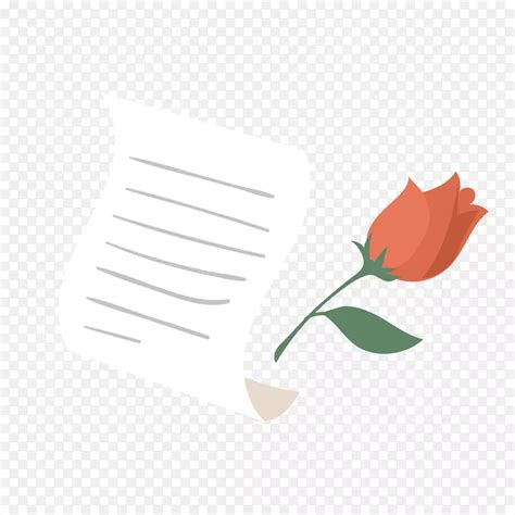 白色信纸与玫瑰花PNG图片素材下载 图片编号pqdebnny 免抠素材网
