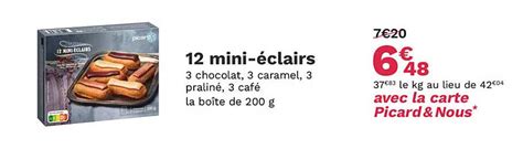 Promo 12 Mini éclairs Chez Picard Icataloguefr