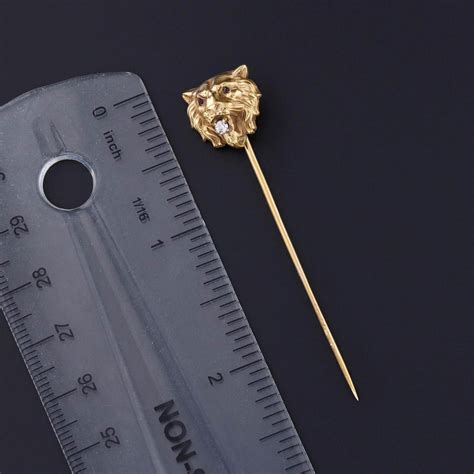 Antique Lion Stickpin Of 14k Gold Trademark Antiques