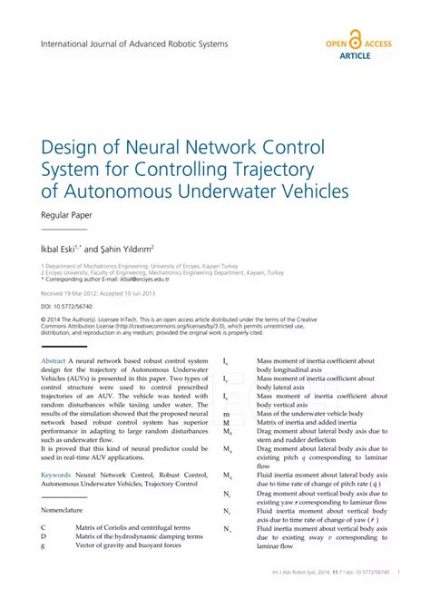 Pdf Design Of Neural Network Control System For Controlling