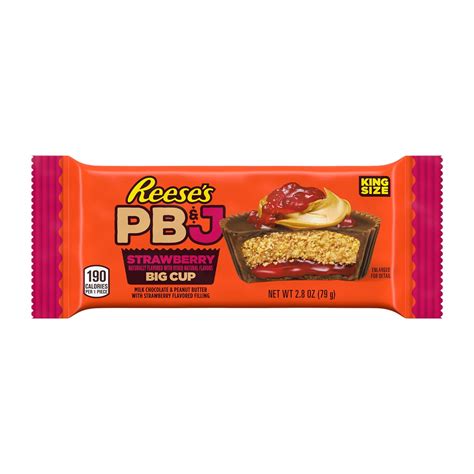 Reeses Big Cup Pbandj Strawberry Milk Chocolate King Size Peanut Butter