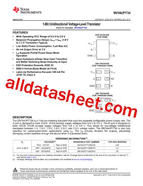 SN74AUP1T34 Datasheet PDF Texas Instruments