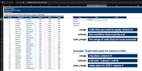 using the sumif function in excel guide and example