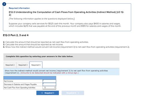 Solved Required Information E12 3 Understanding The Chegg Com