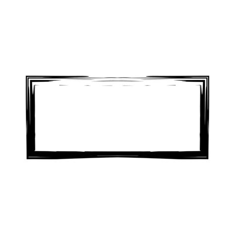 Grunge Rectangular Frame Stamp Ink Empty Black Box Rectangular Border