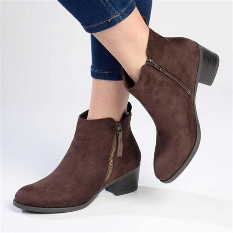 Madison Fay Gusset Side Zip Ankle Boot Chocolate Shoe Box Online Store