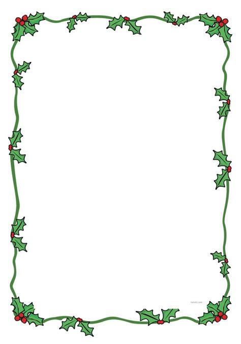 Free Christmas Holly Border Template