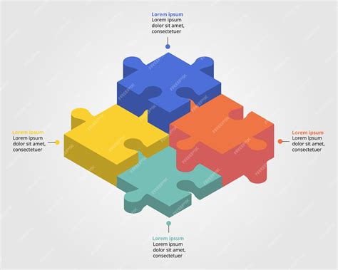 Premium Vector Jigsaw Graph Chart Template For Infographic For Presentation For 4 Element